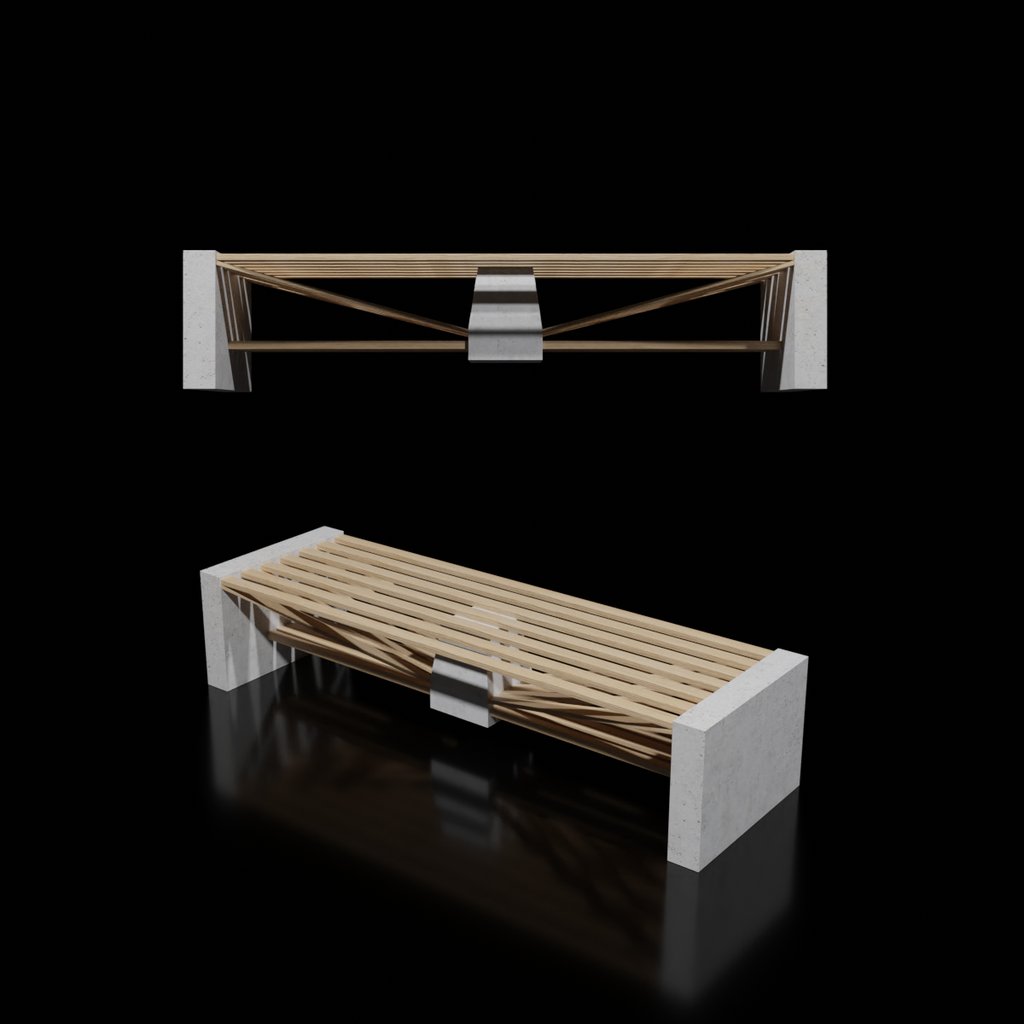 Urban Bench 2 | FREE Benches models | BlenderKit