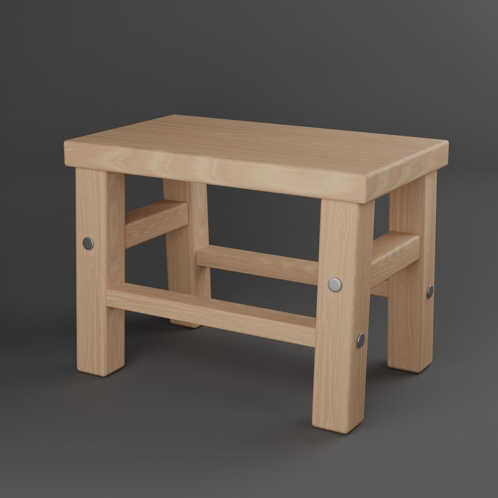 Stylized Wooden Table | Tables models | BlenderKit