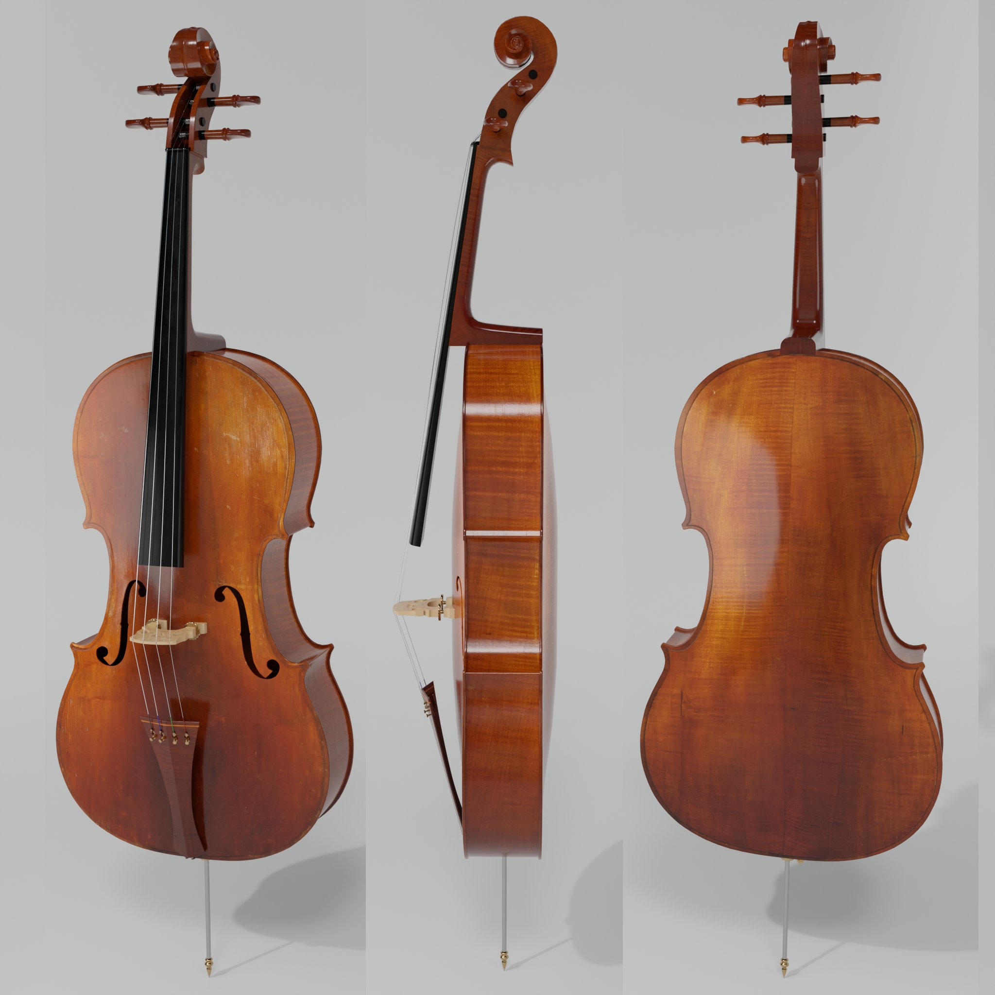 Cello: Laurent Bourlier, around 1840 | FREE Musical Instruments models ...