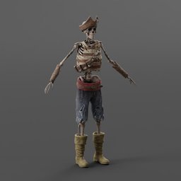 BlenderKit | Download the Ghostly Buccaneer Skeleton Unrigged model