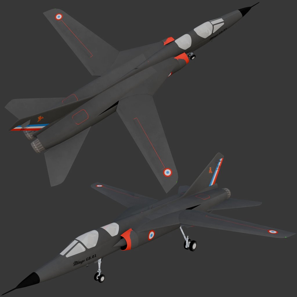 Dassault Mirage G8 Swing Wing | Military Aircraft models | BlenderKit
