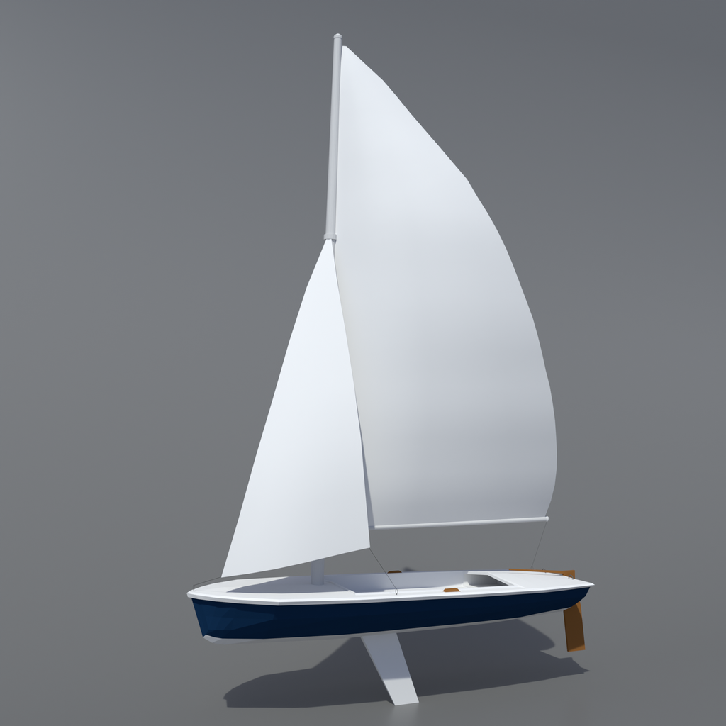 Low Poly Flying Scot Dinghy | Yachts models | BlenderKit