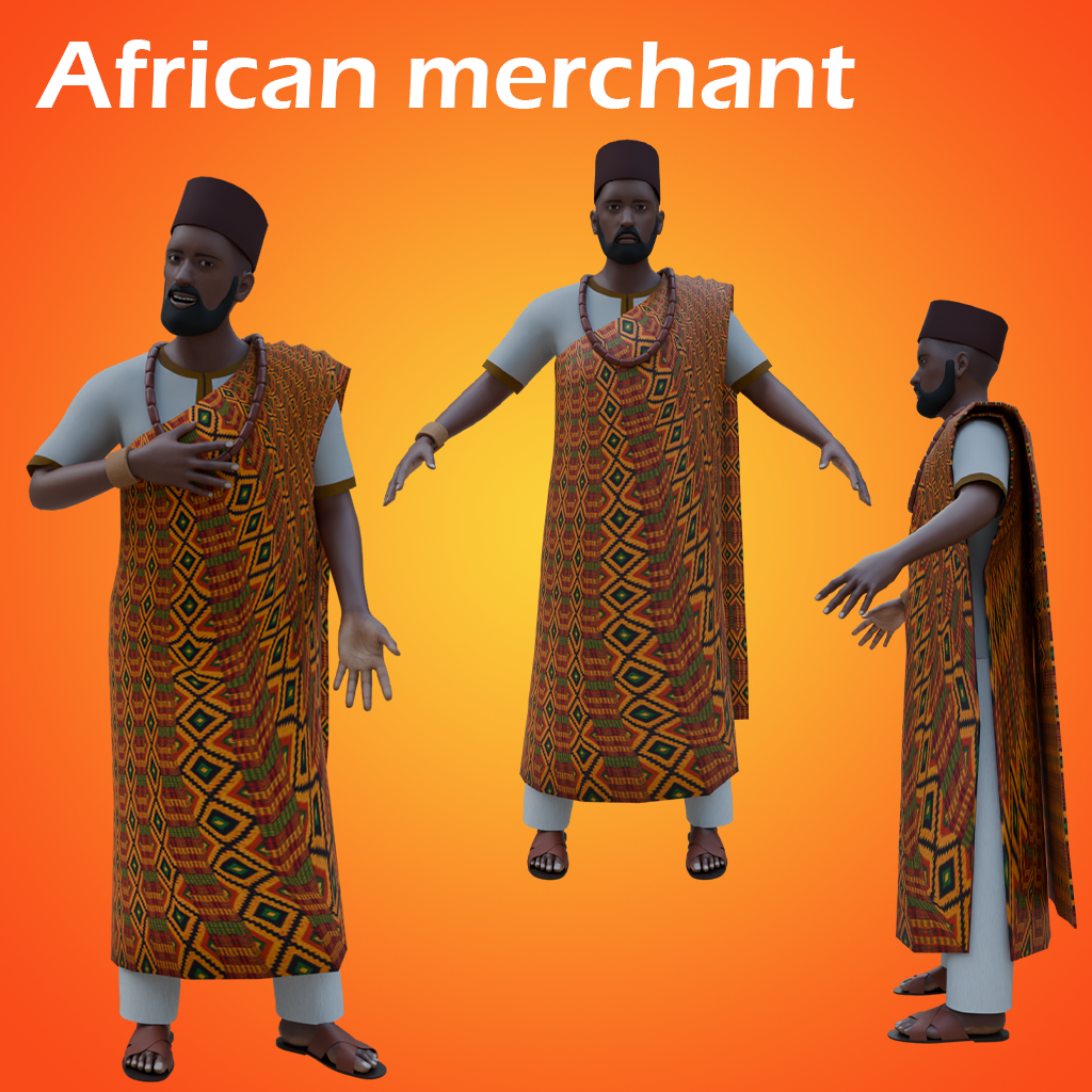 African merchant | Men models | BlenderKit