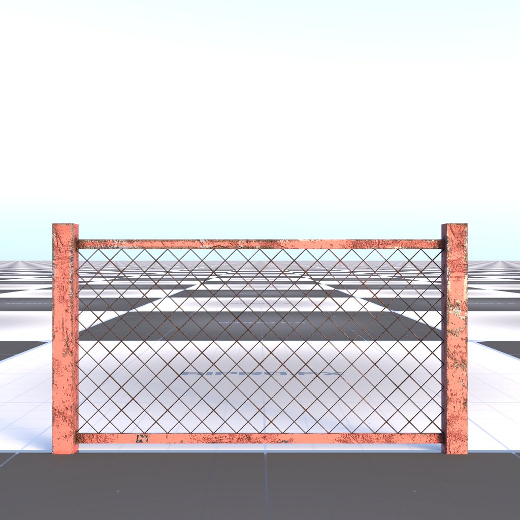 Industrial Wire Mesh Fence Section | Industrial models | BlenderKit