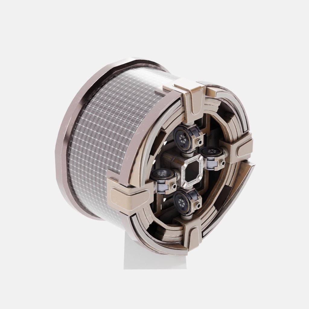 Cylindrical spaceship v2 | Spacecraft models | BlenderKit