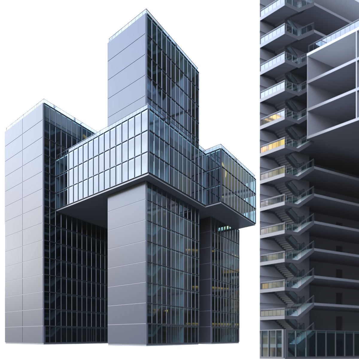 Building Tower Skyscraper Modern Glass | Commercial Buildings models ...