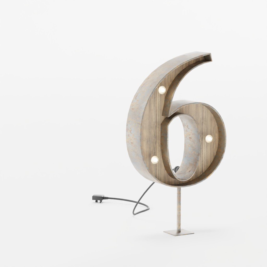Vintage Marquee Carnival Light 6 | Floor Lamps models | BlenderKit