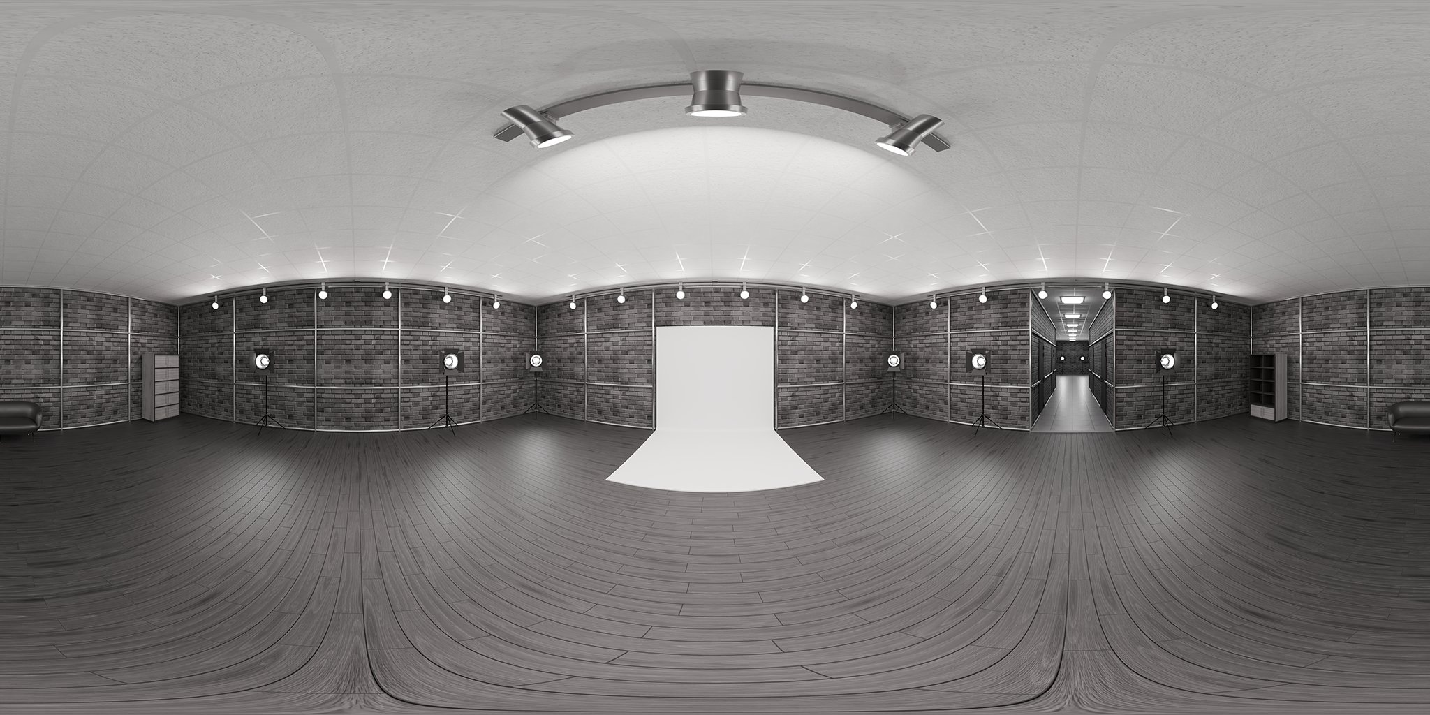 Studio Light - Brick Room HDRi | Studio HDRis | BlenderKit