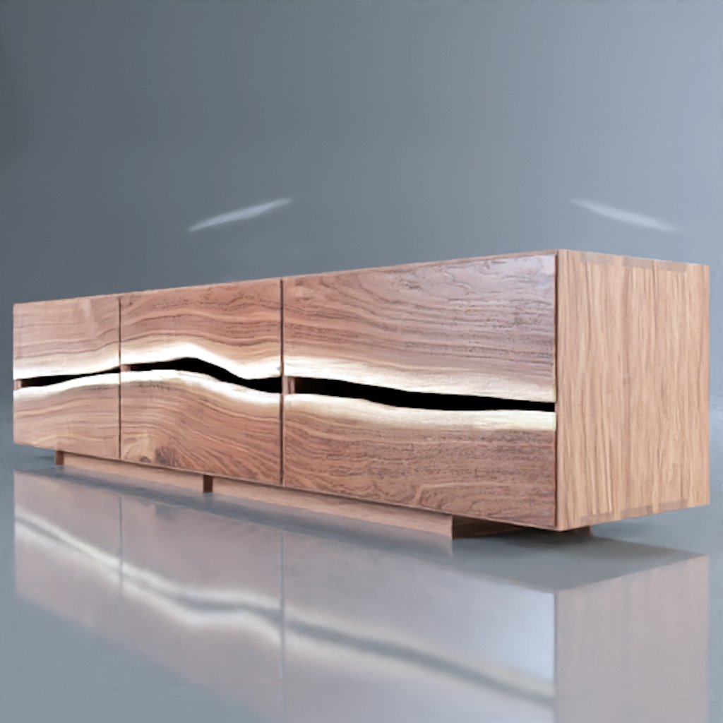 Walnut Live Edge Furniture | Sideboard & Drawers models | BlenderKit