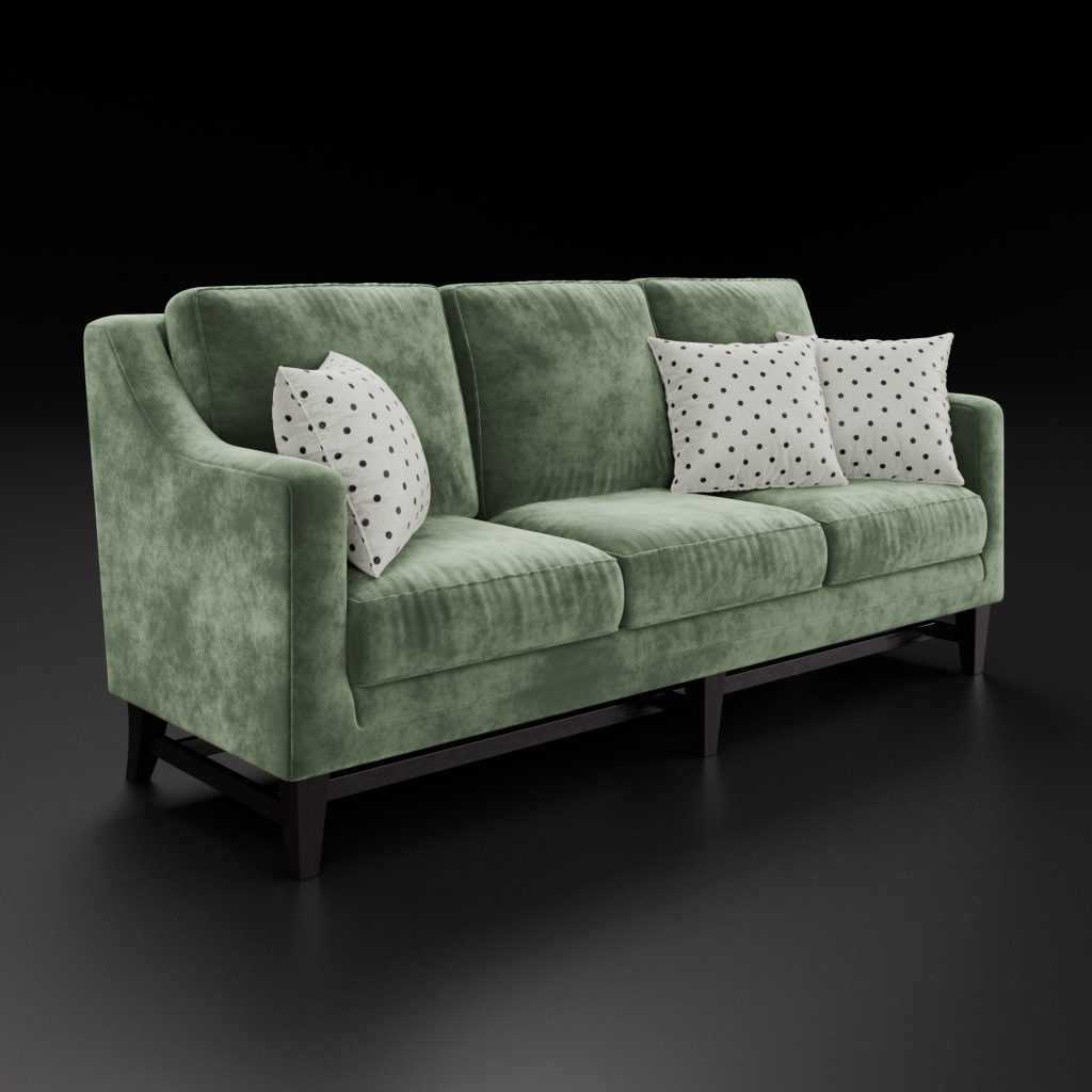 Sofa Arden Sage Velvet | Sofas models | BlenderKit