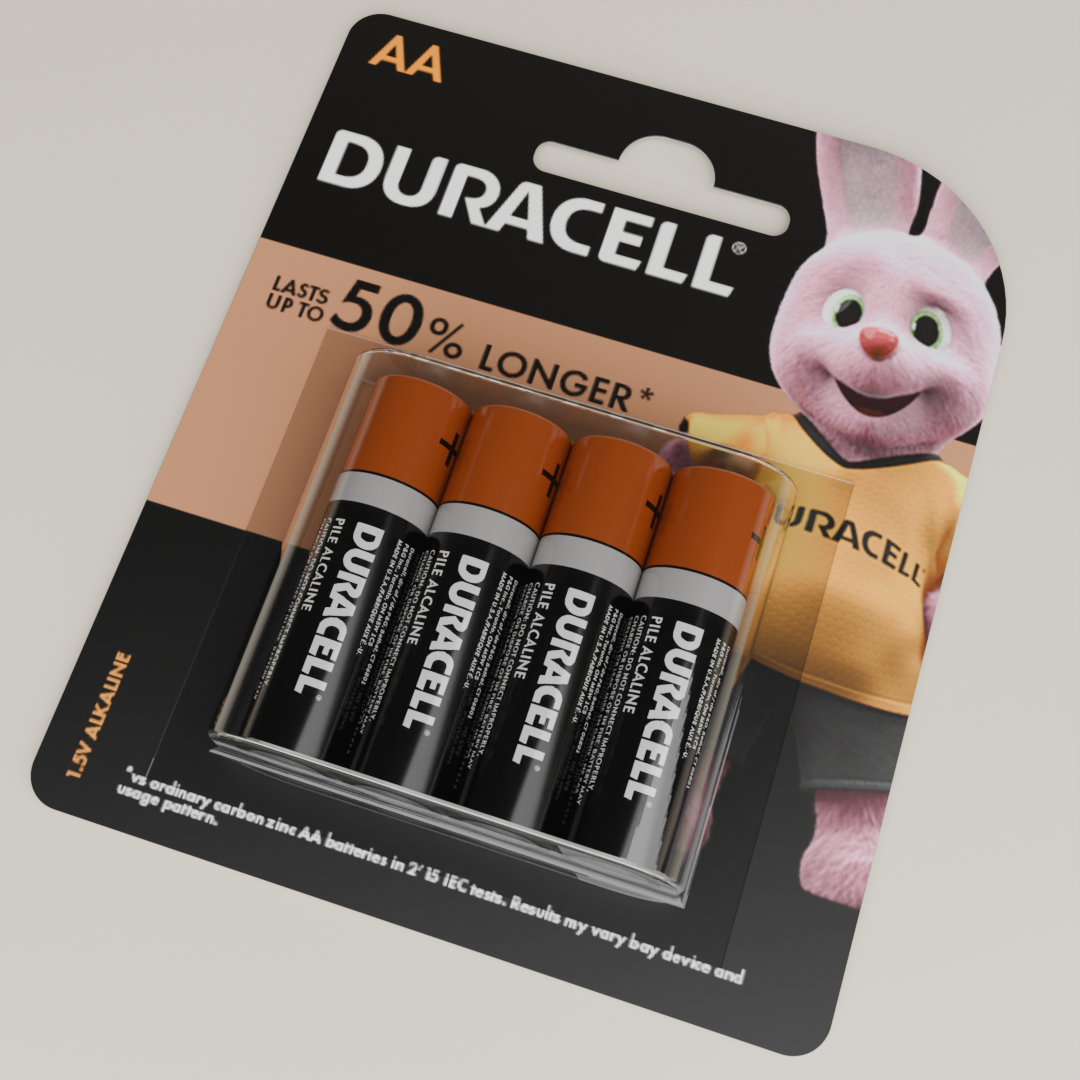 Duracell 4x pack | FREE Miscellaneous models | BlenderKit