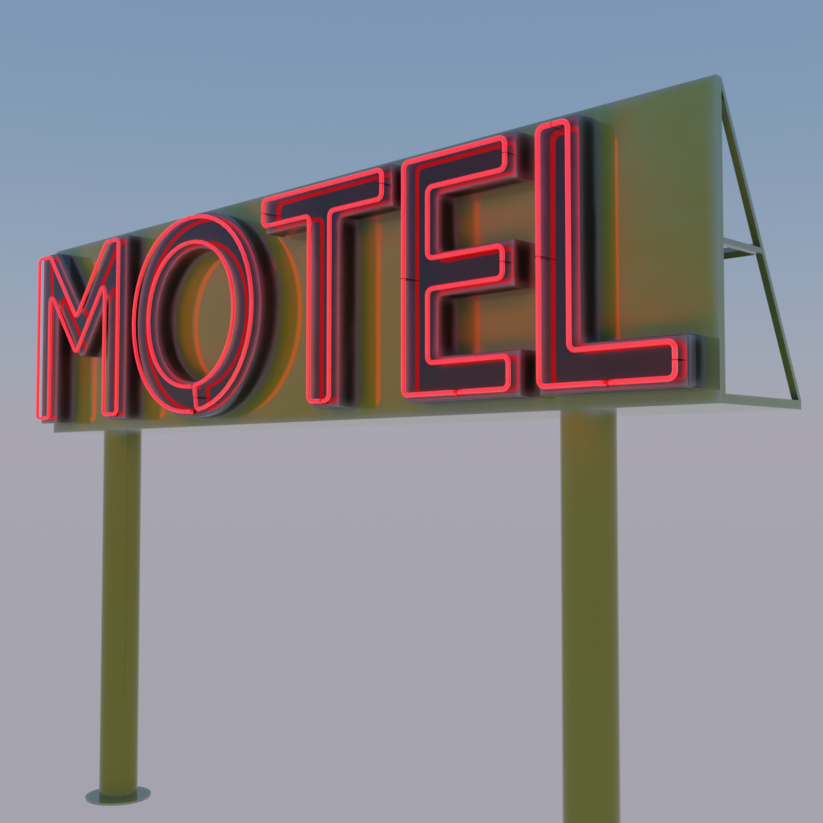 MOTEL neon billboard | Urban Environment models | BlenderKit