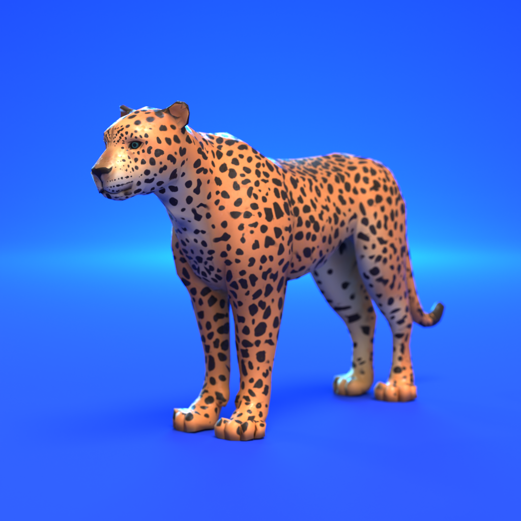 Low Poly Leopard | Mammals models | BlenderKit