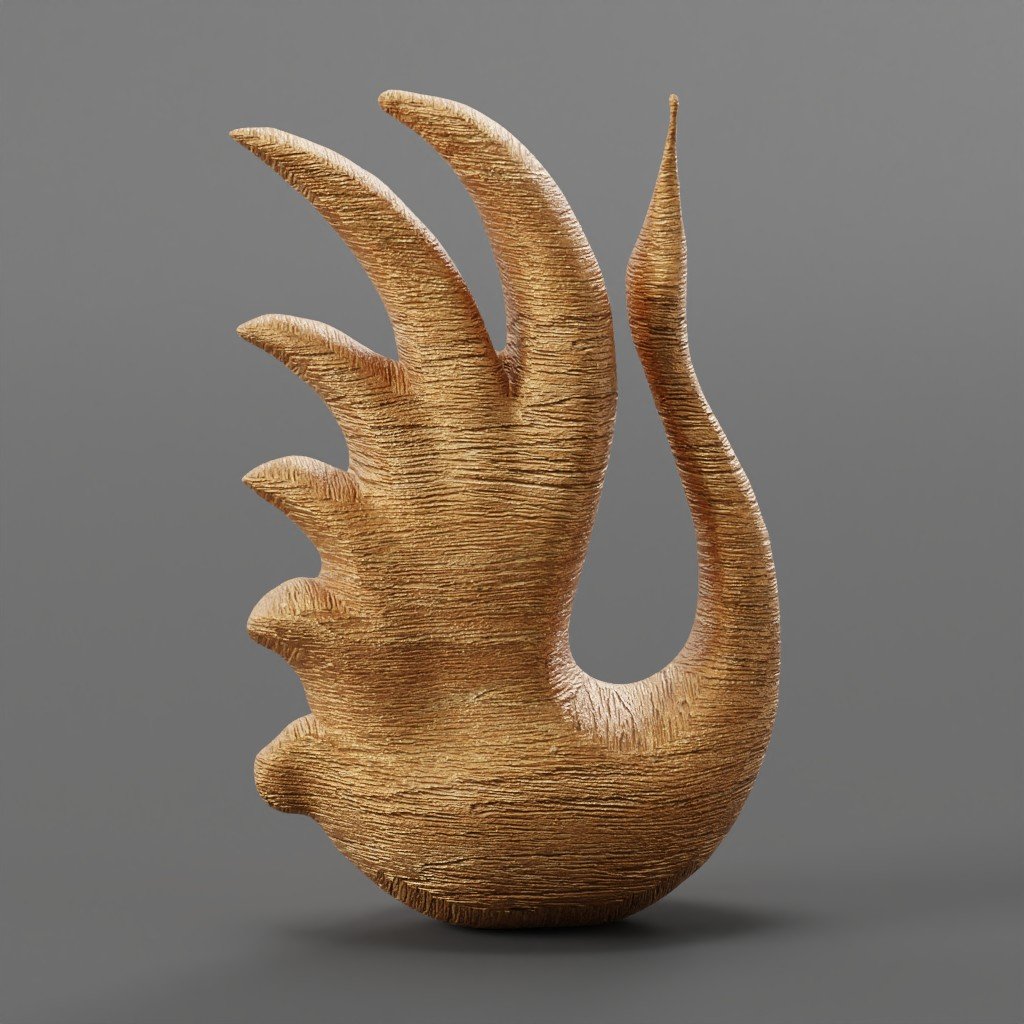 Swan golden woodish | Decoration Sets models | BlenderKit