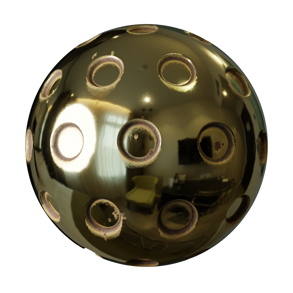 Golden Perforated Metal | FREE metal materials | BlenderKit