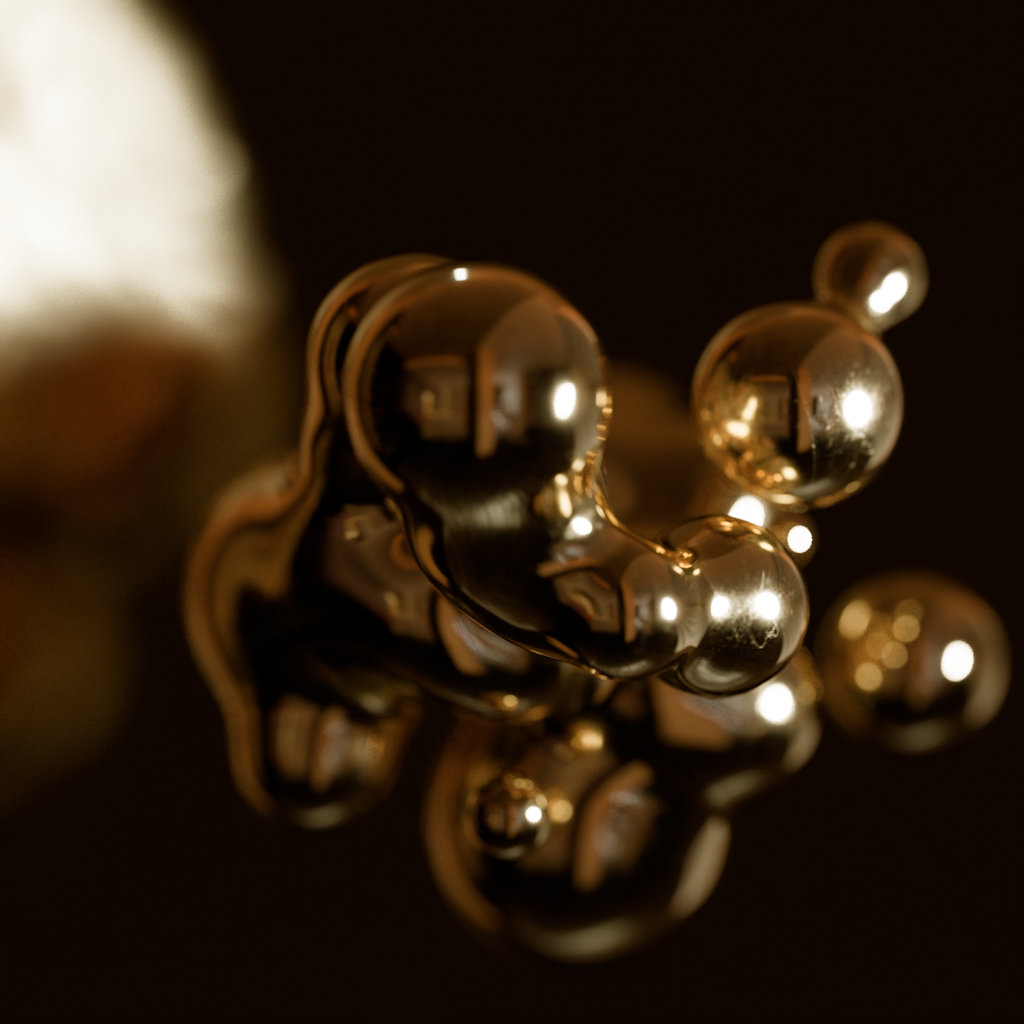 Abstract Gold Liquid Droplets Scene | FREE Abstract scenes | BlenderKit