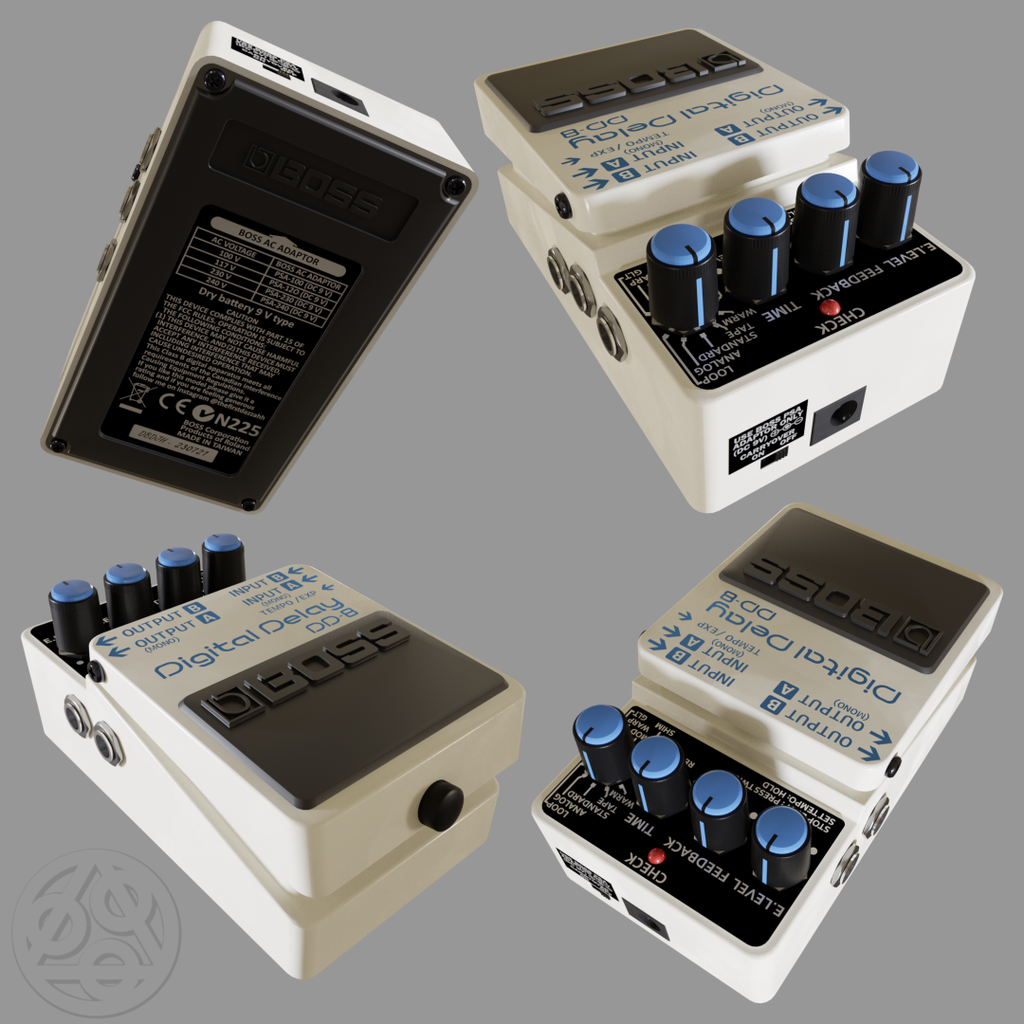 Boss Stompbox - Guitar Effect Pedal by DJH | FREE Music models | BlenderKit