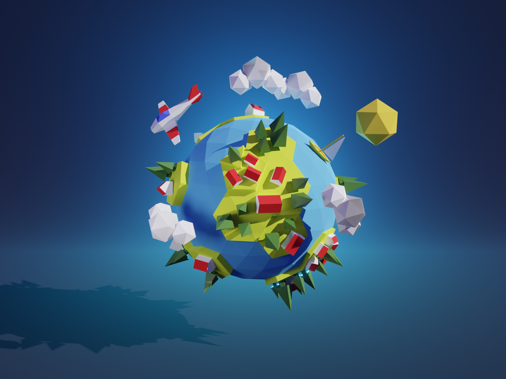 Low Poly 3D Planet | Planet models | BlenderKit