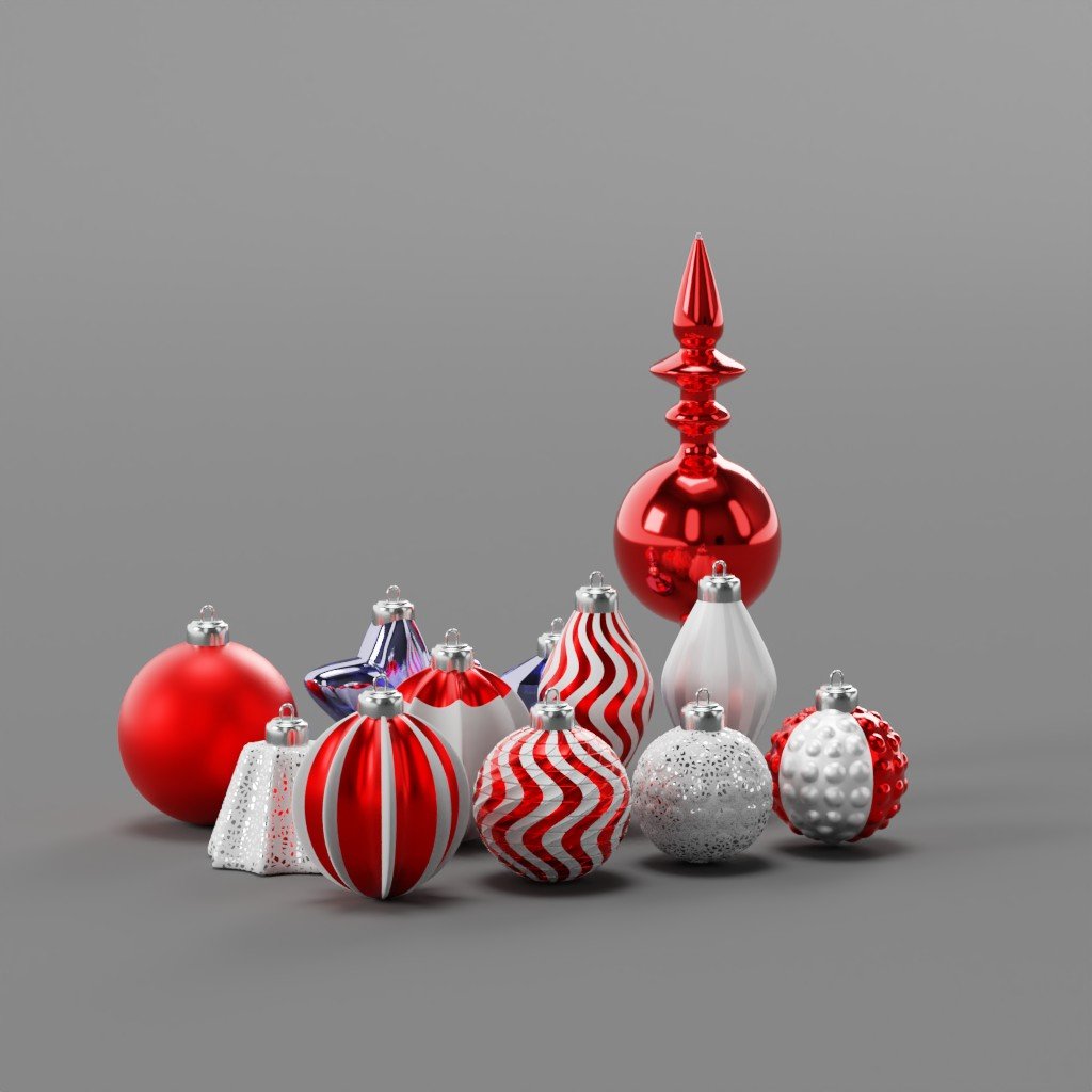 Christmas Tree Decorative Ornaments | FREE 3D Holiday Decoration models ...