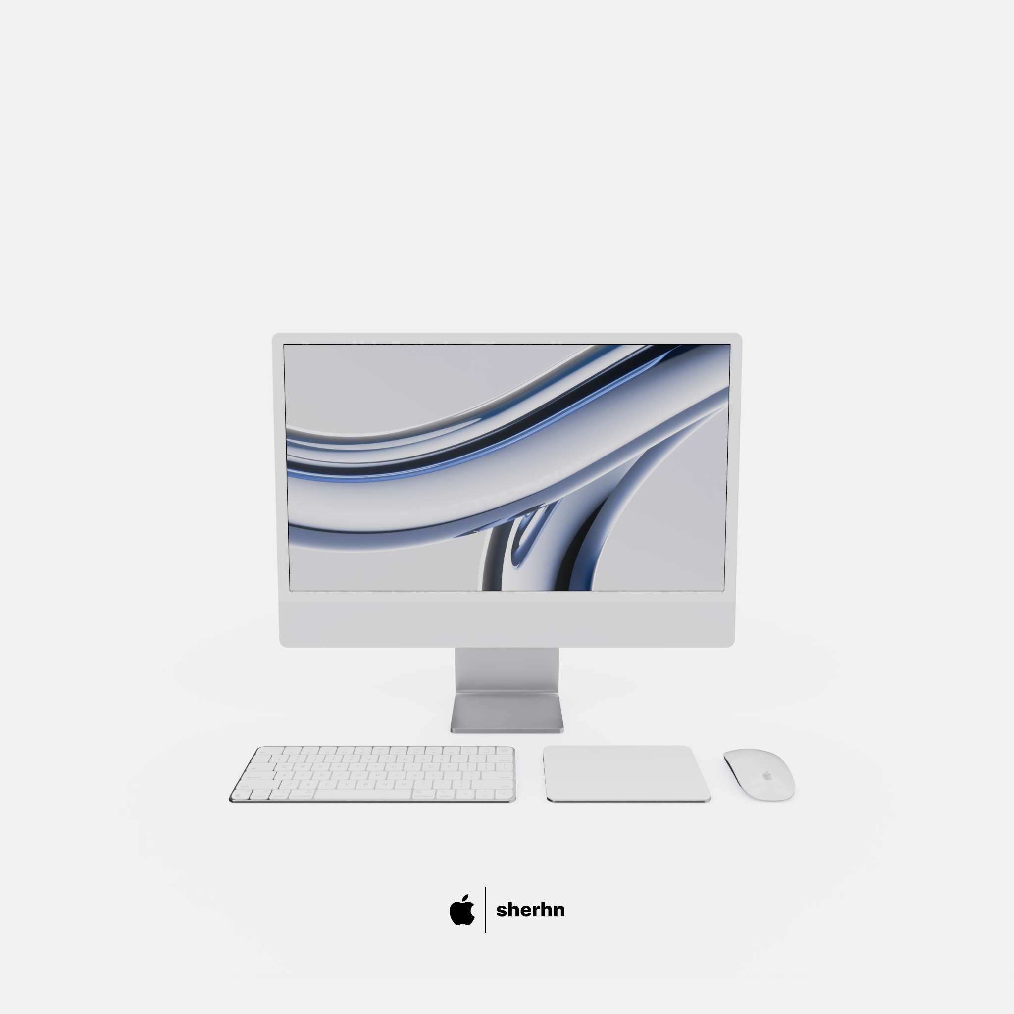 Apple iMac (Silver) | Desktops models | BlenderKit