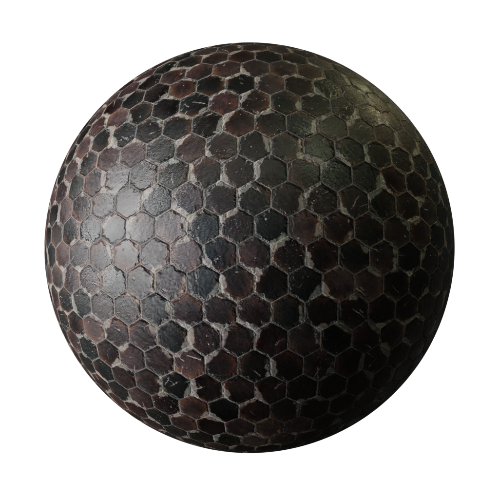 Hexa Black excessive Tiles | FREE tiles materials | BlenderKit