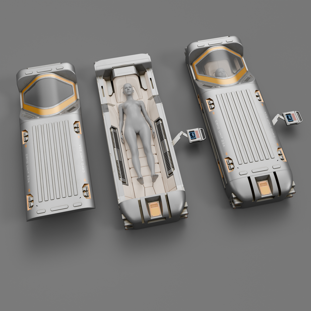 Sci-fi Cryo Chamber Cryopod | Spacecraft models | BlenderKit