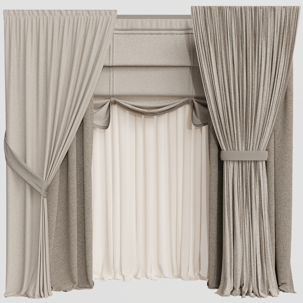 Silk and Cotton Curtain | Curtains models | BlenderKit