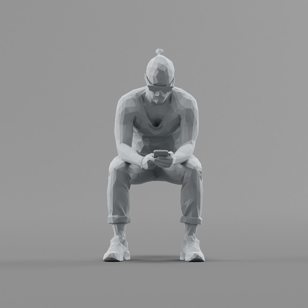 Lowpoly Male Sitting | FREE Men models | BlenderKit