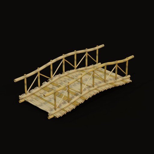 Garden bamboo bridge | FREE Architectural Structures models | BlenderKit