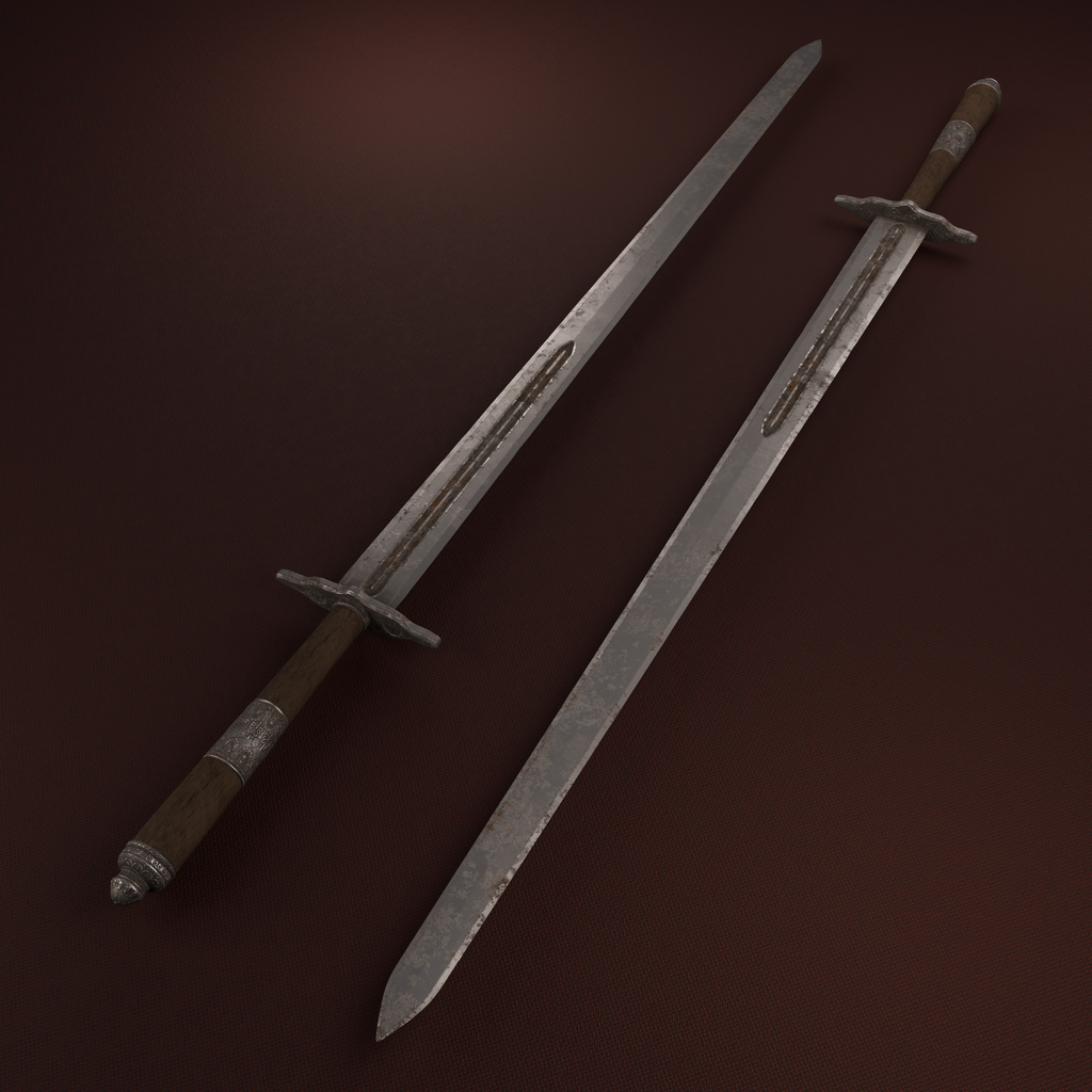 Silver Broadsword | FREE Historical Weapons models | BlenderKit