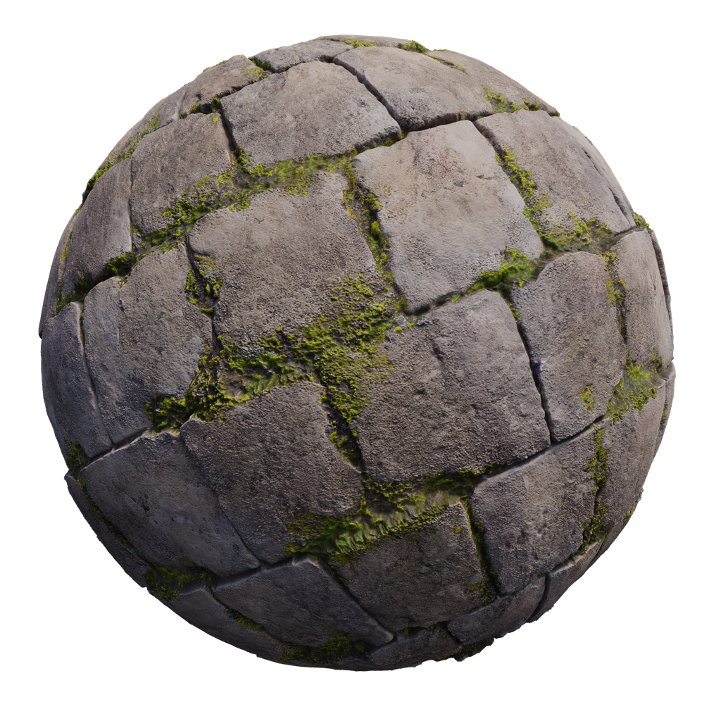 Mossy Stone Tiles | FREE tiles materials | BlenderKit