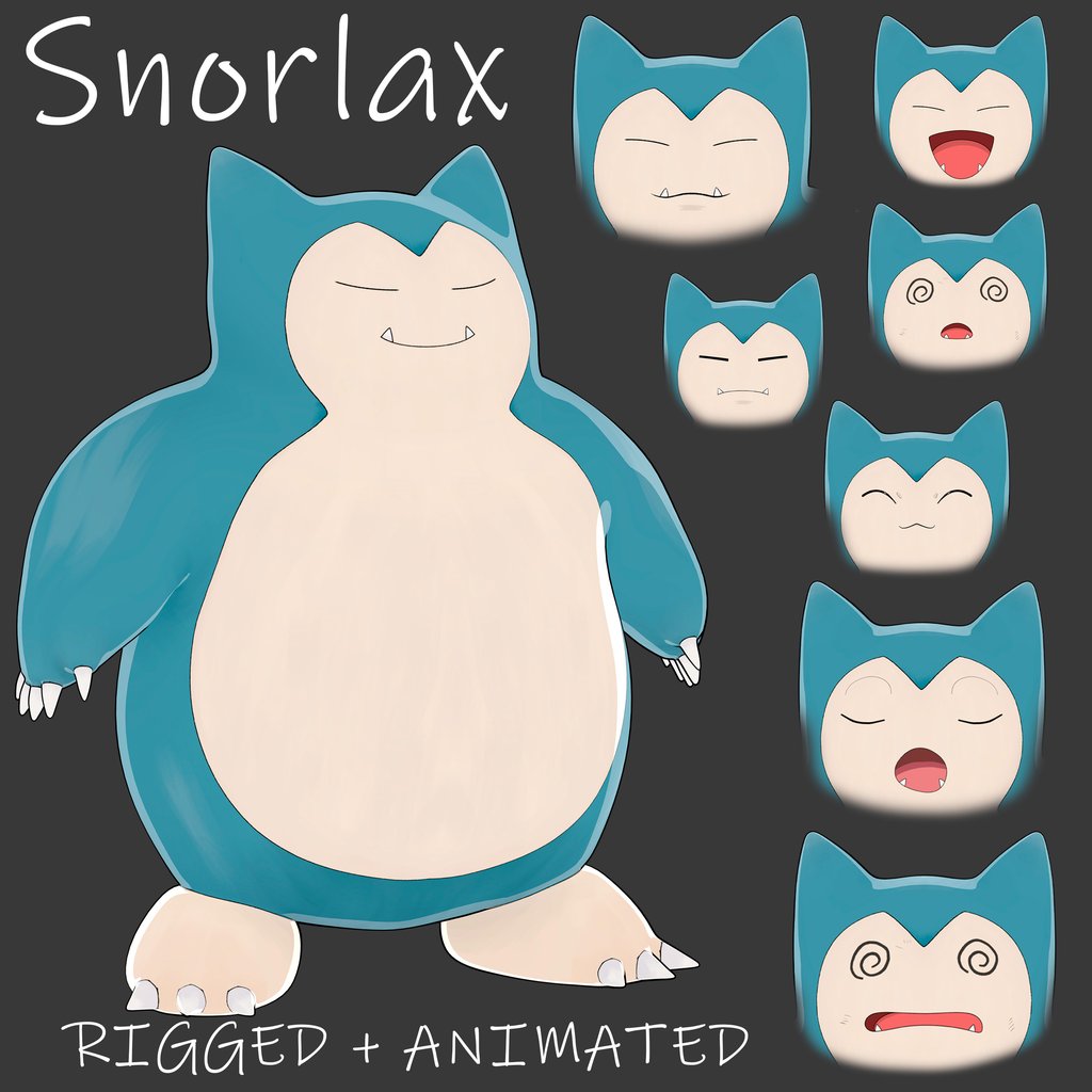Snorlax | FREE Monsters & Creatures models | BlenderKit