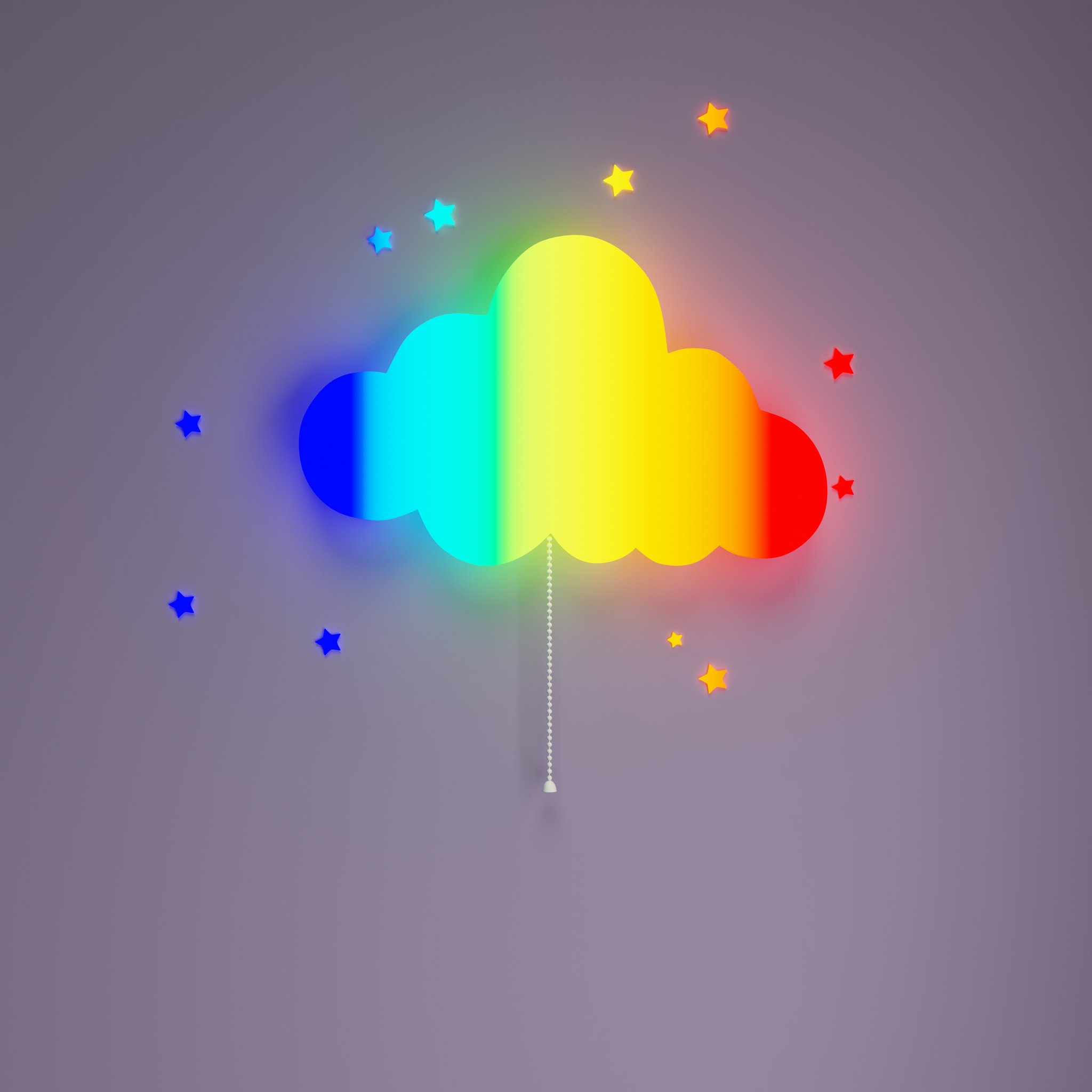 Rainbow Cloud Light | Wall Light models | BlenderKit