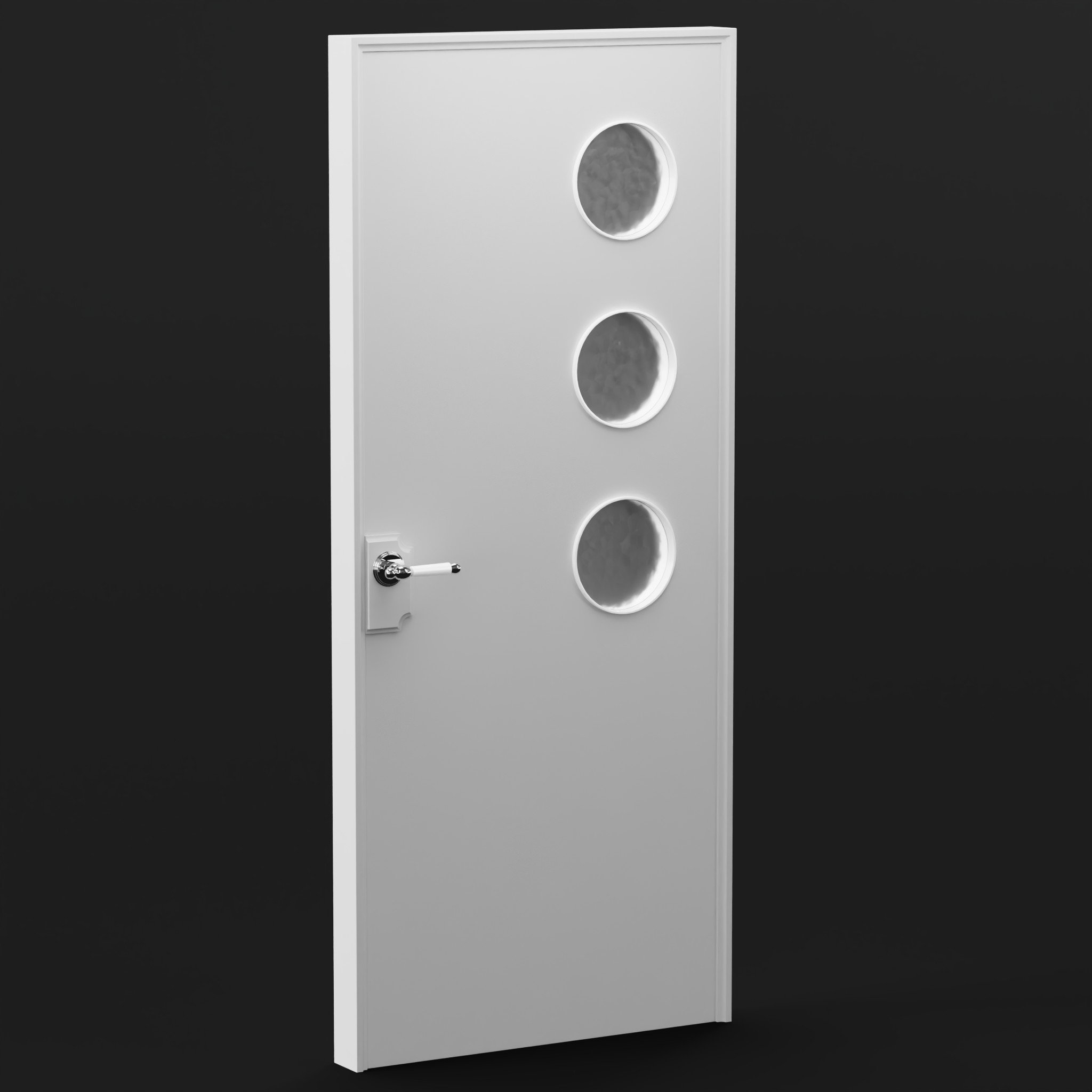 Triple Circle Window Door | FREE Doors models | BlenderKit