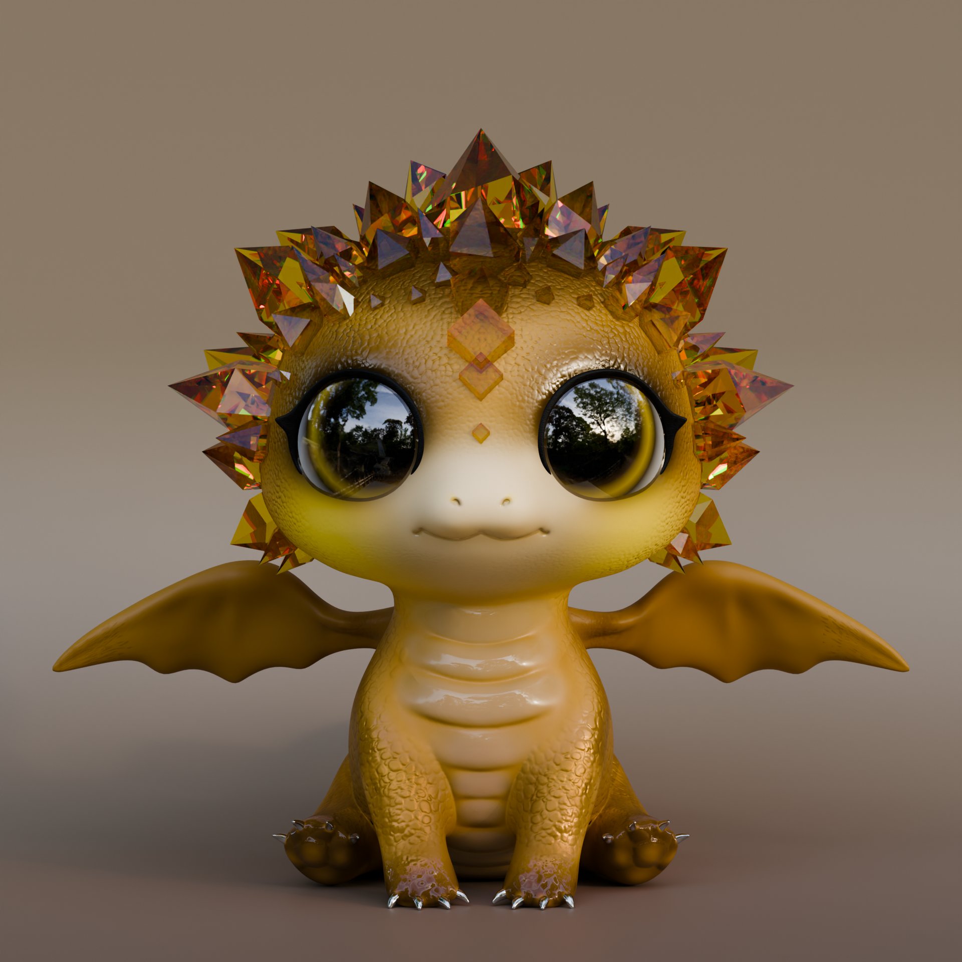 Citrine Dragon | FREE Animals models | BlenderKit