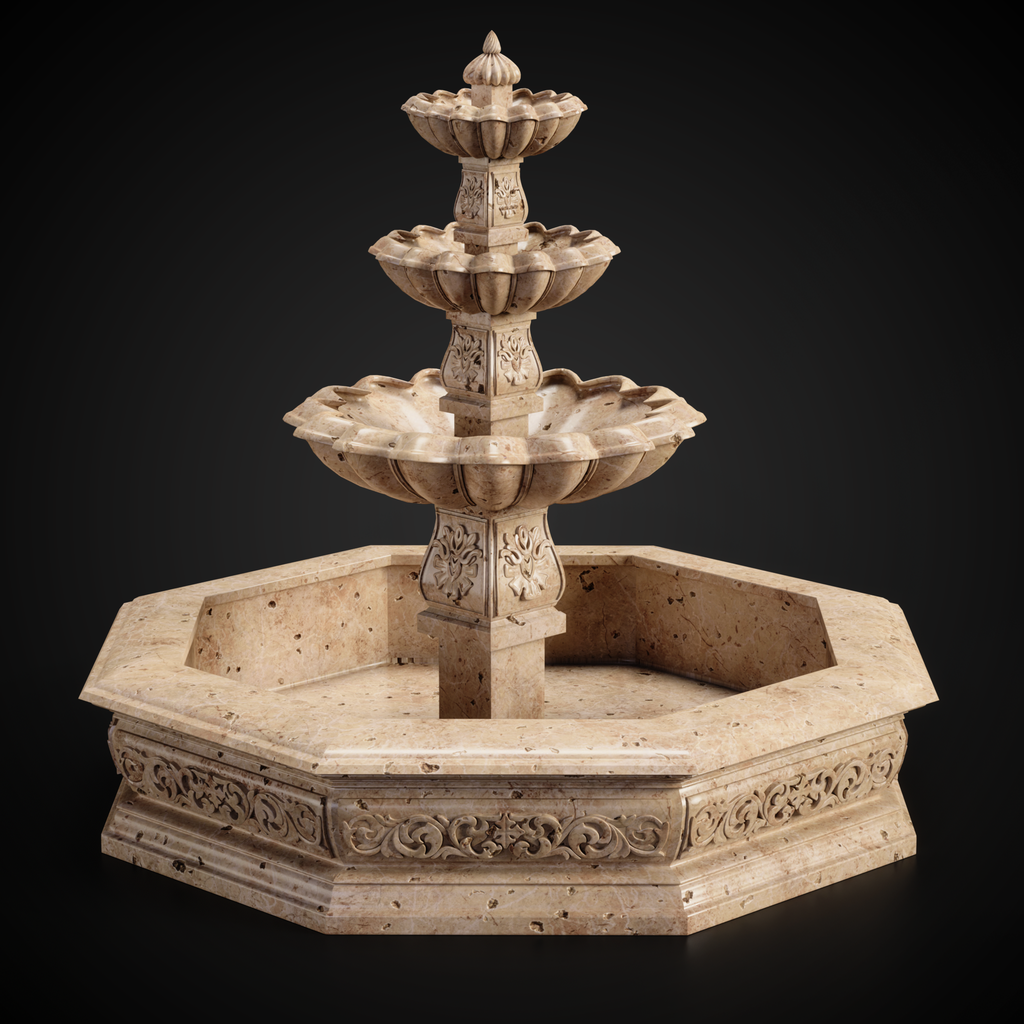 Ornamental Fountain + PBR Texture | Fountains models | BlenderKit