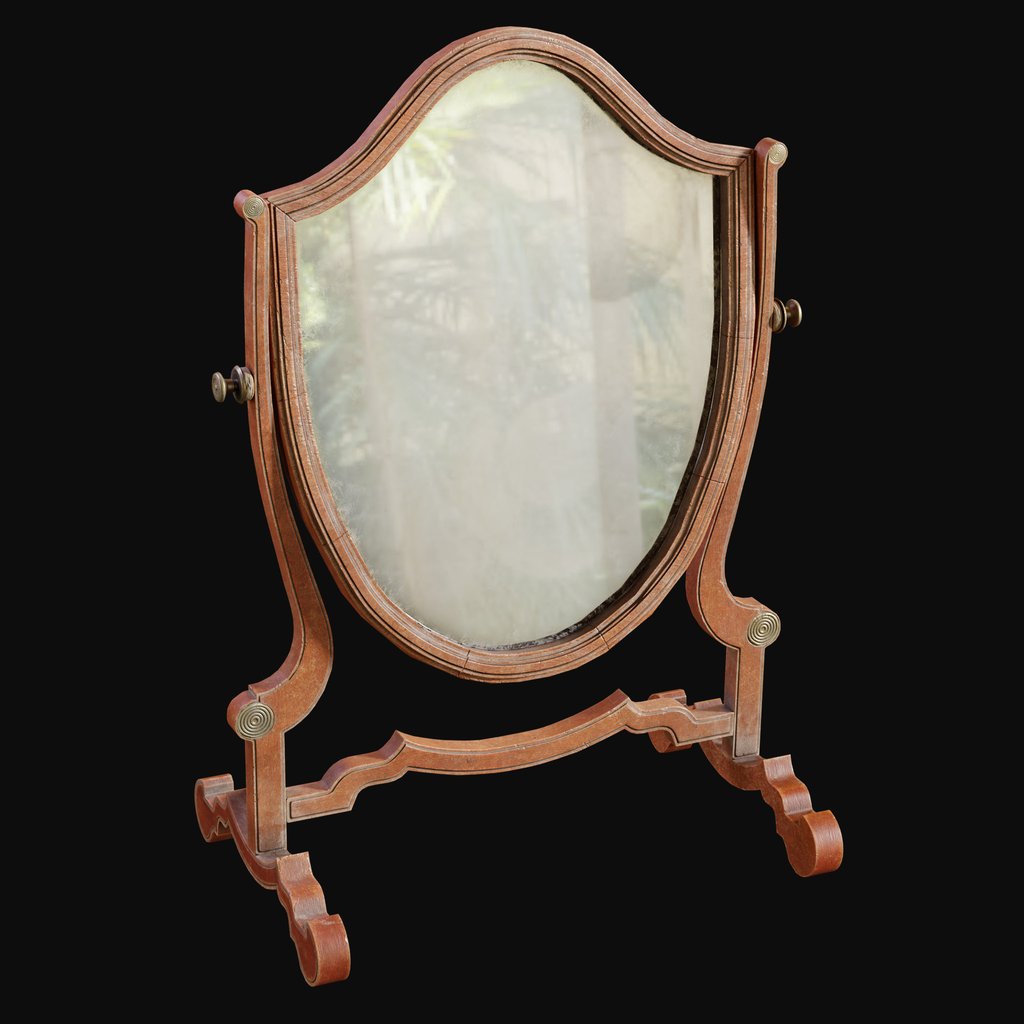 Shield-Shape Vanity Mirror | Mirrors models | BlenderKit