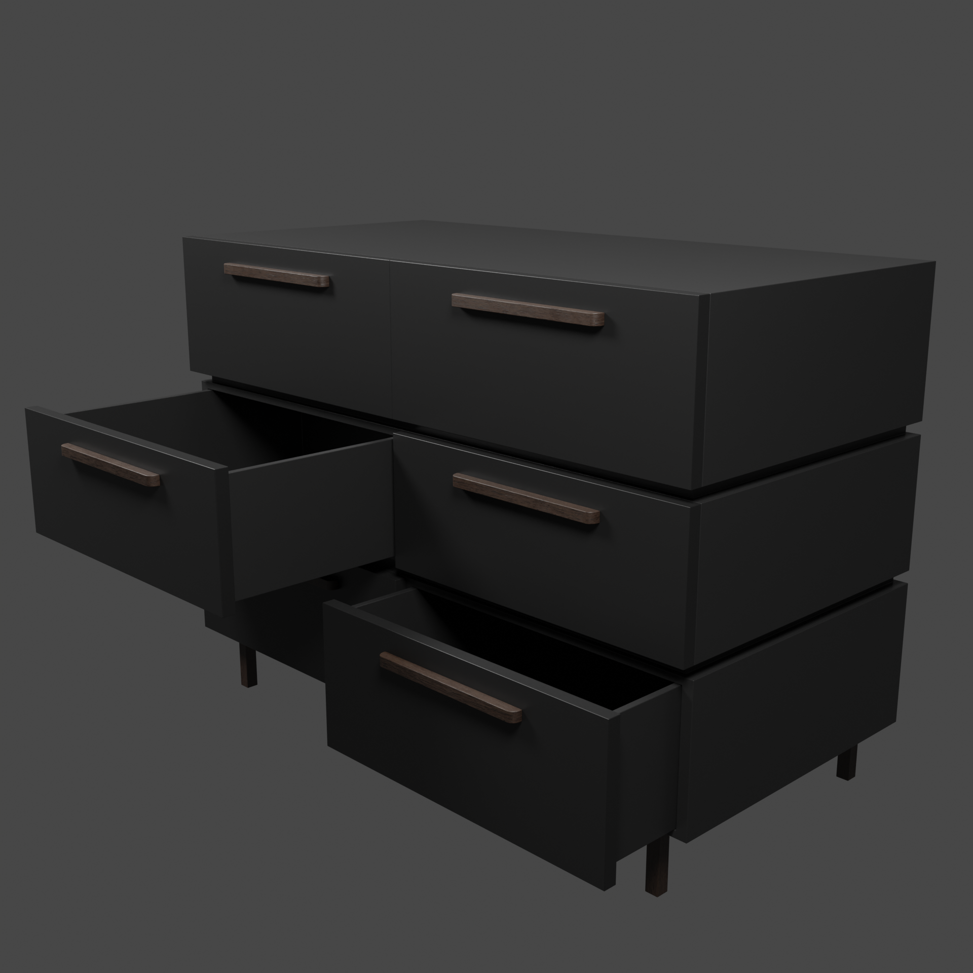 Drawer (Rigged) | 3D Sideboard / Drawers Chest models | BlenderKit