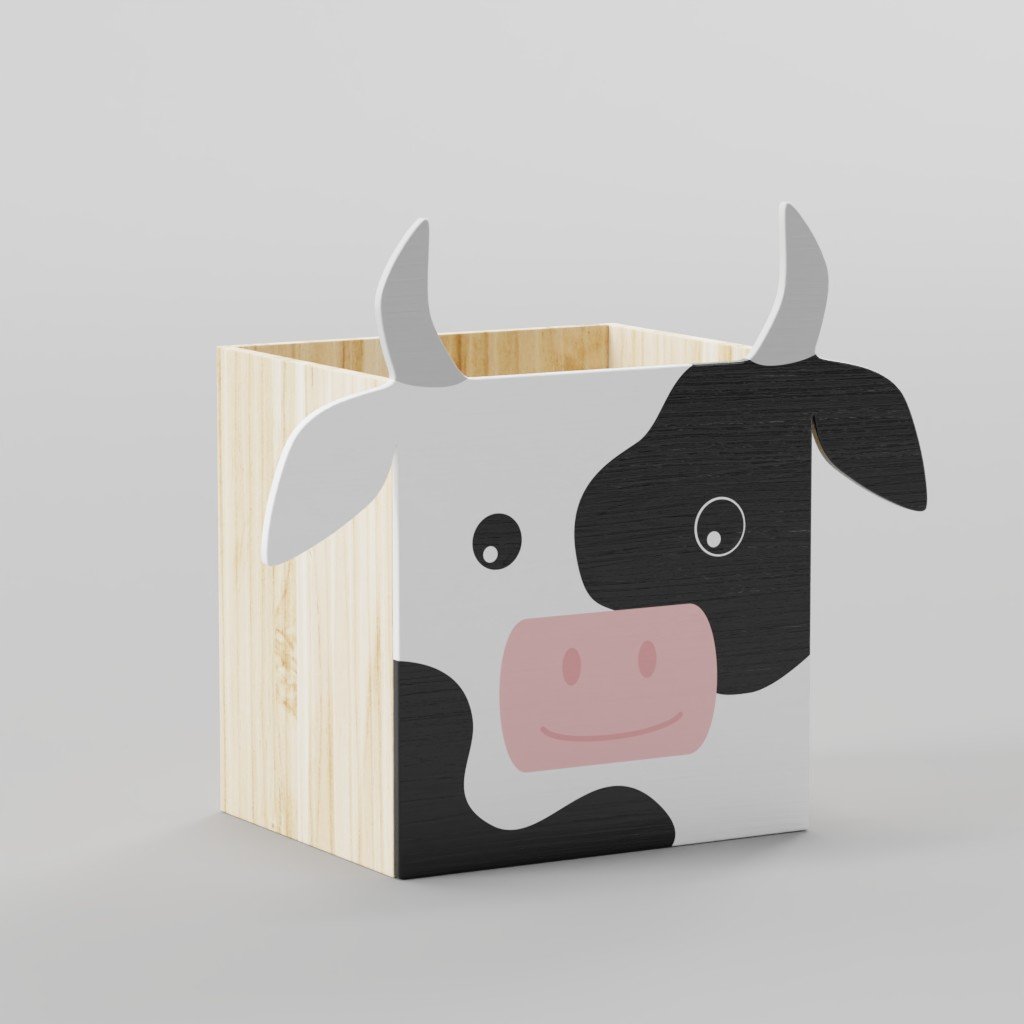 Animalbox - Cow Storage Box | Kids Furniture models | BlenderKit