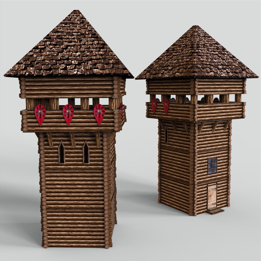 Fortress tower | Architecture models | BlenderKit