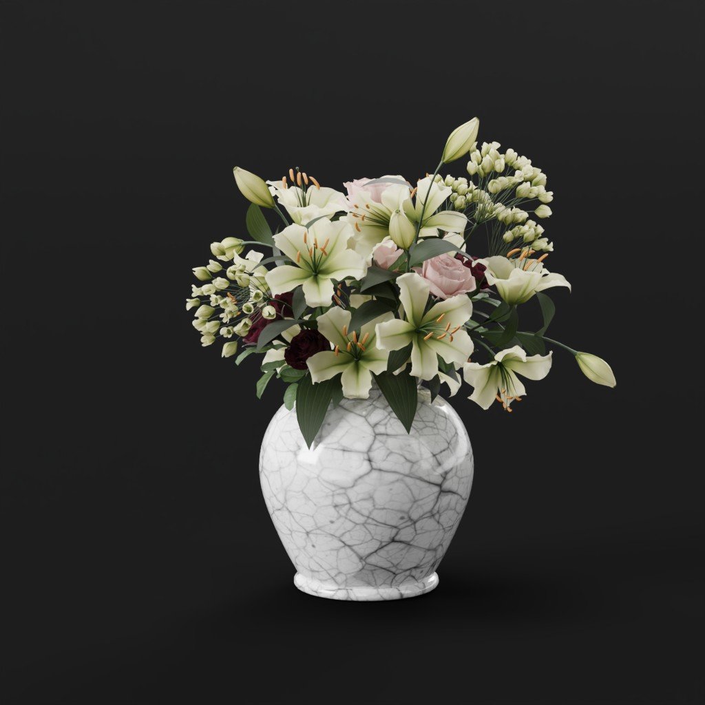 Lilies and Roses | Indoor Plants models | BlenderKit