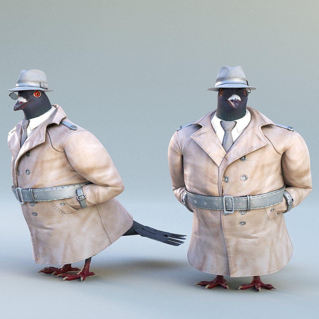 Spioniro Golubiro | Birds models | BlenderKit