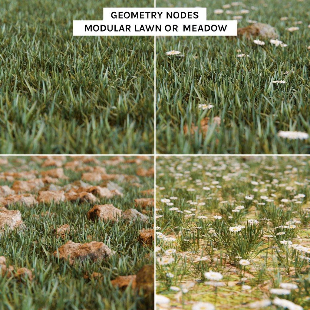 Modular Grass, Meadow or lawn | Grass models | BlenderKit