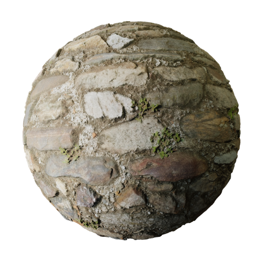 Mossy Cobblestone Pavement | FREE ground materials | BlenderKit