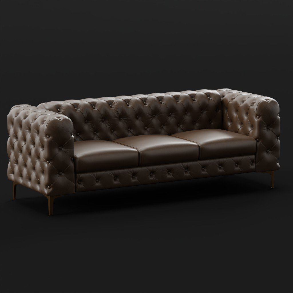Classic Chesterfield Sofa Leather | Sofas models | BlenderKit