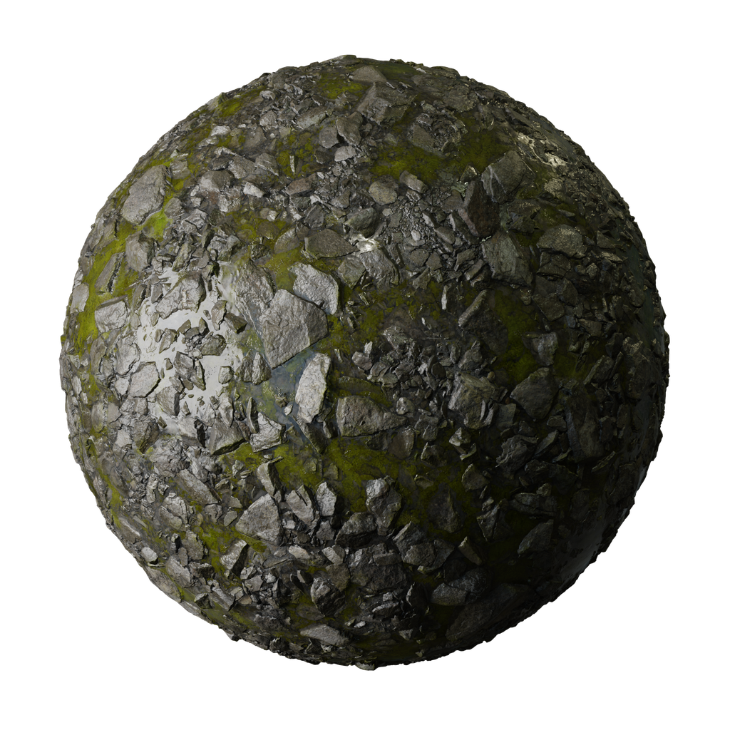 Wet rocky ground with low level water | FREE ground materials | BlenderKit
