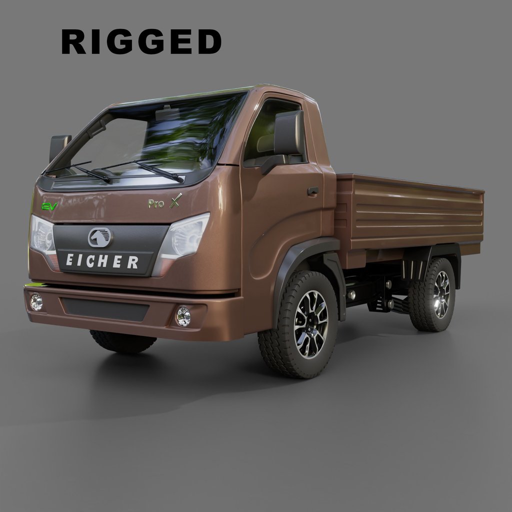 BlenderKit | Download the Eicher Pro X EV Pickup Truck model