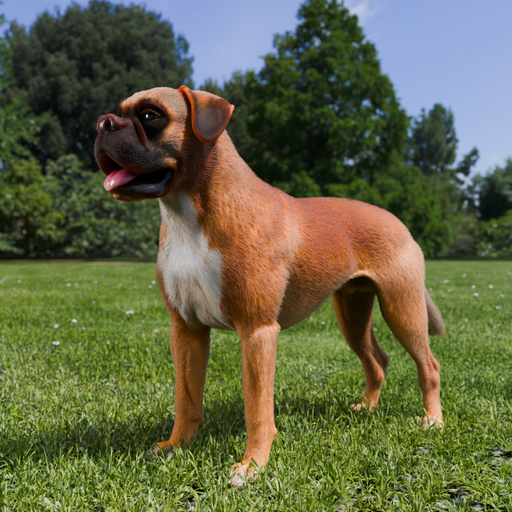 BlenderKit | Download the Pet Dog Boxer Rigged and Animated model