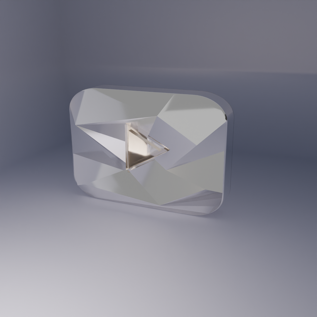YouTube Diamond Play Button | Decoration Sets models | BlenderKit