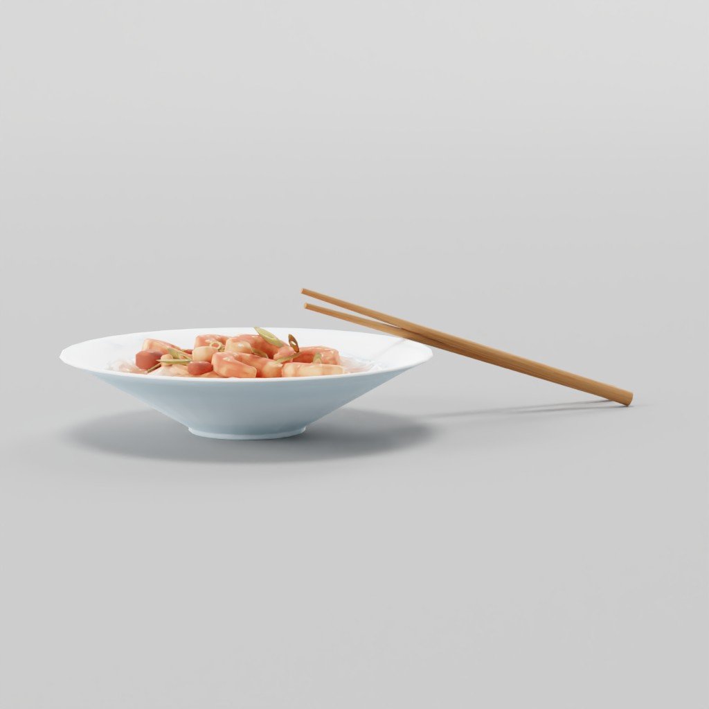 Stylized Stir-fry Dish | Food models | BlenderKit